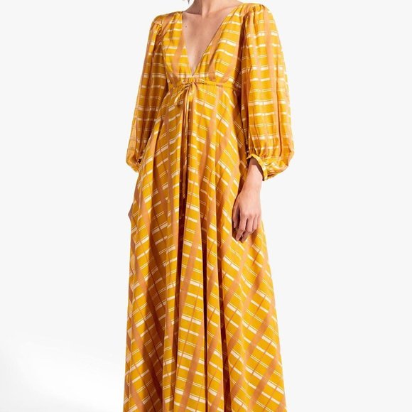 STAUD | Dresses | Staud Amaretti Yellow Maxi Dress | Poshmark